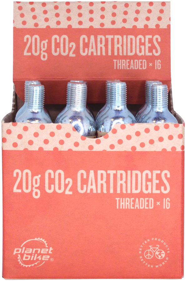 Planet Bike 20g Threaded CO2 Cartridge - 16 pack – Tim's BIke Shop