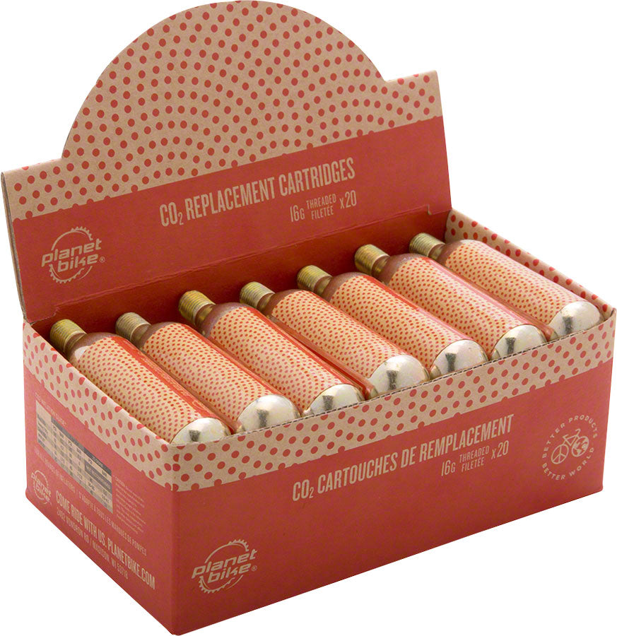Planet Bike 16g Threaded CO2 Cartridges: Box of 20 – Tim's BIke Shop